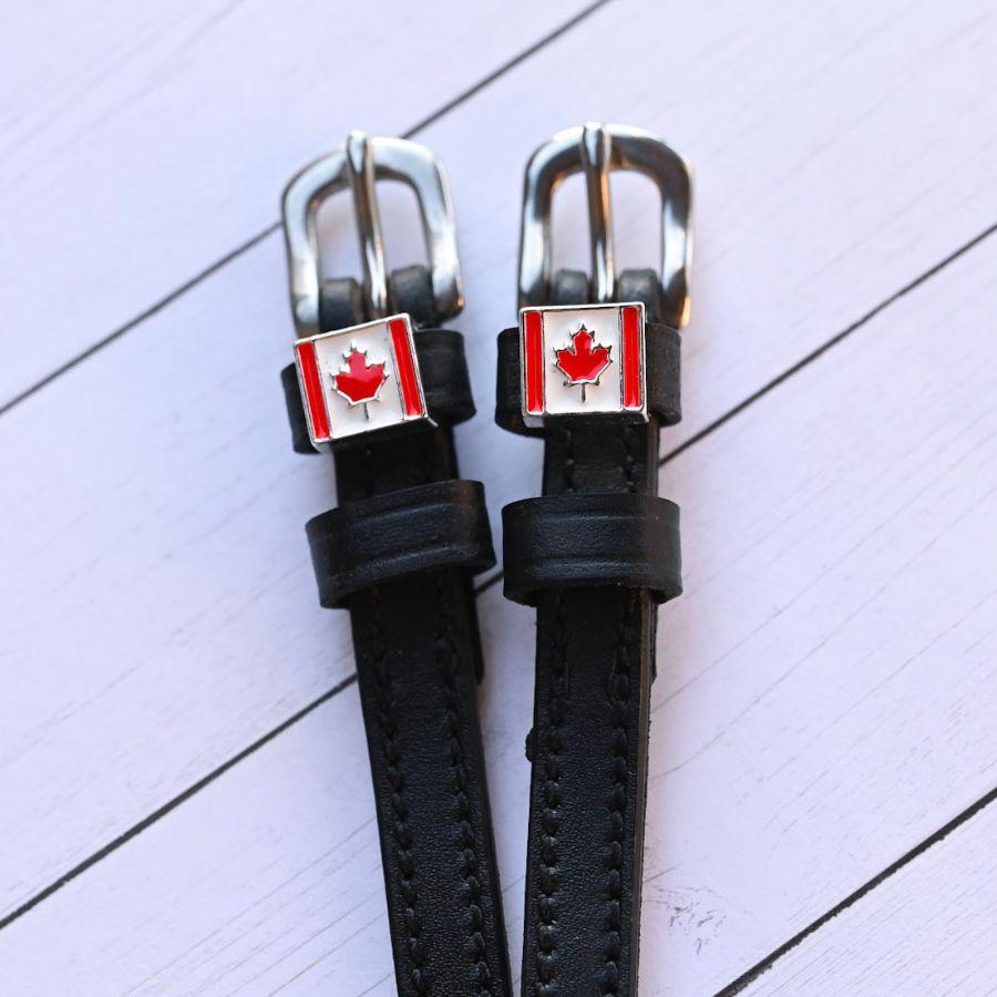 Mane Jane Canadian Flag Spur Straps (Black) Adult Spur Straps at ...