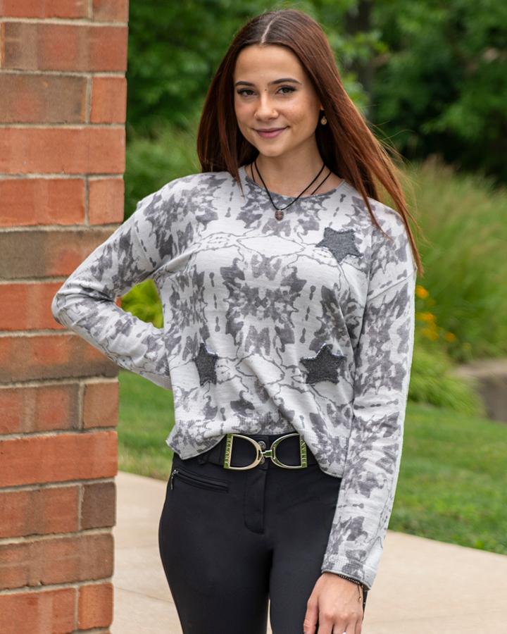 Lisa Todd Pop Star Sweater (Sterling) Sweaters at Chagrin Saddlery Main