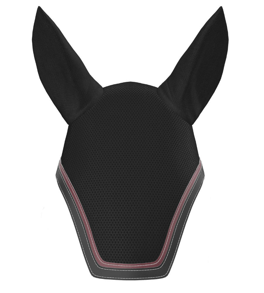 EquiFit Inc Custom Ear Bonnet (Black/Bordeaux) Jumper Bonnets at ...