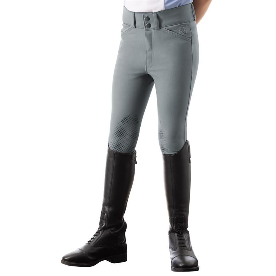 Equinavia Girls Tuva Silicone Knee Patch Breech (Steel Grey) Kids ...