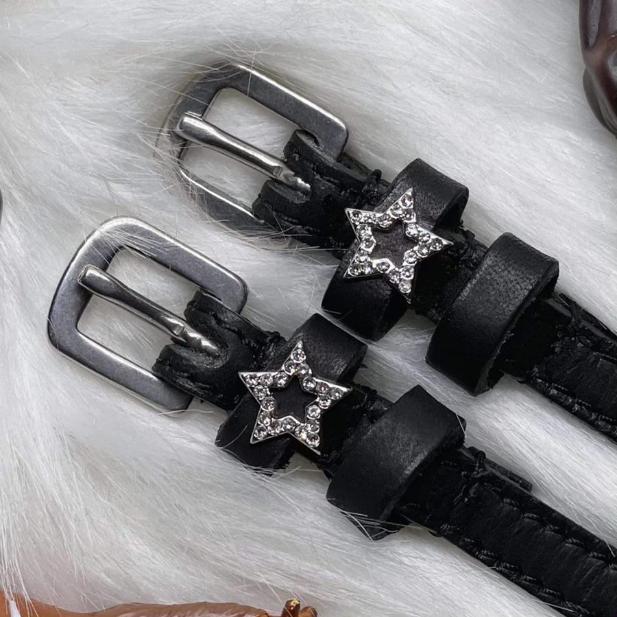 Mane Jane Bling Star Outline Spur Straps (Black) Adult Spur Straps at ...