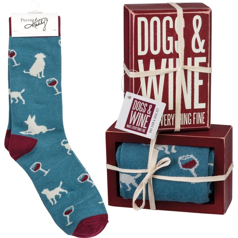 Primitives by Kathy Box Sign and Sock Set - Good Friends Gifts For The ...