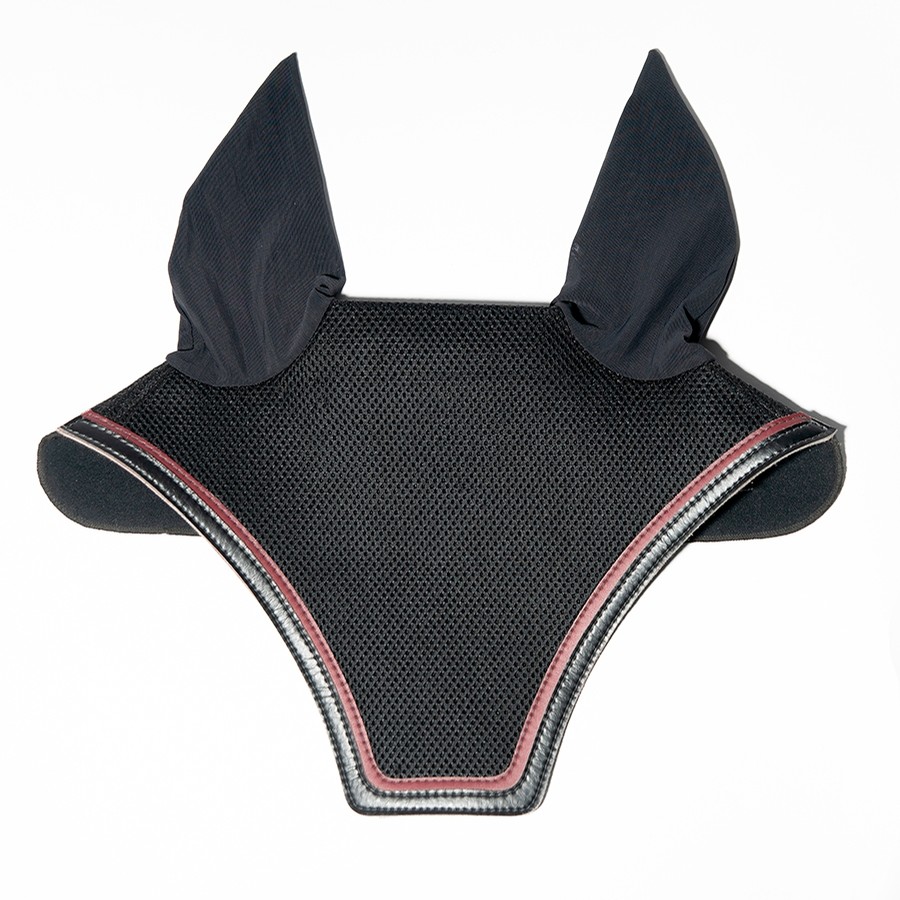 EquiFit Inc Custom Ear Bonnet (Black/Bordeaux) Fly Bonnets at Chagrin ...