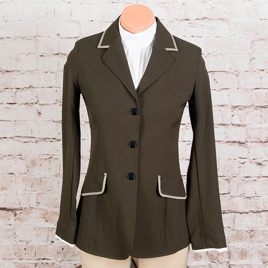 Charles Ancona Consigned Ladies Hunt Coat with Trim (Dark Green, Size 6 ...