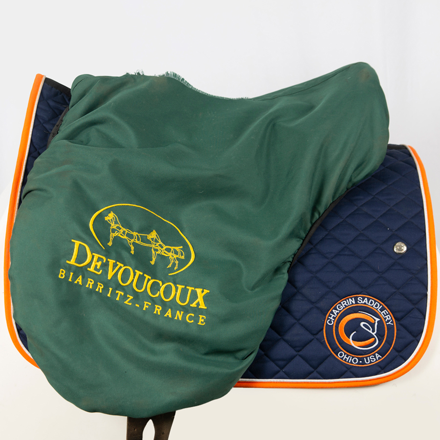 Devoucoux 18 IN Devoucoux Chiberta Monoflap Saddle Medium Wide Tree 2002 Jumping Close-Contact ...