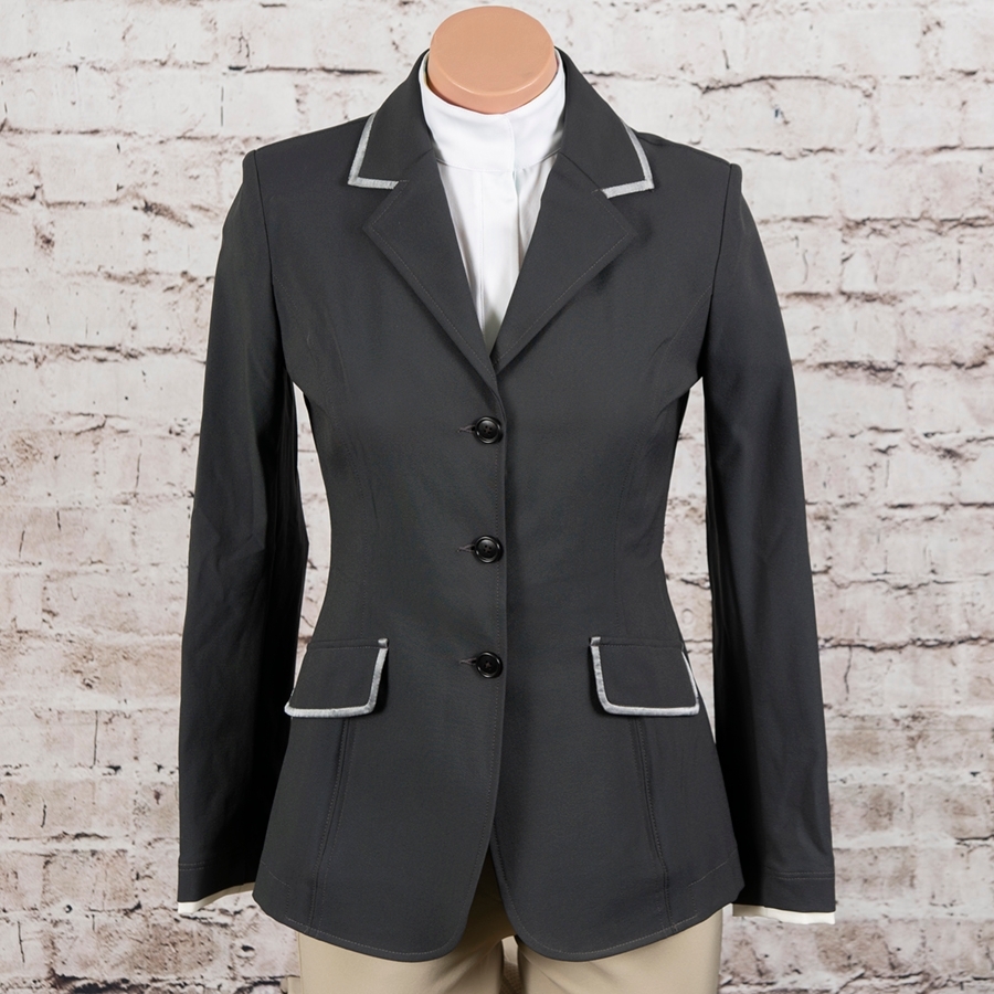 Charles Ancona Consigned Ladies Hunt Coat (Charcoal with Grey Trim, 6 ...