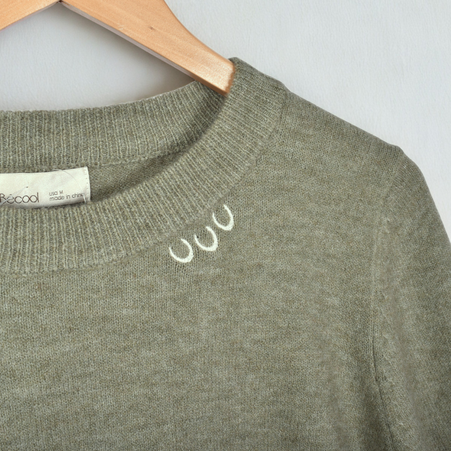 Chagrin Saddlery Basic Cozy Horseshoe Crewneck (Sage) Sweaters at ...