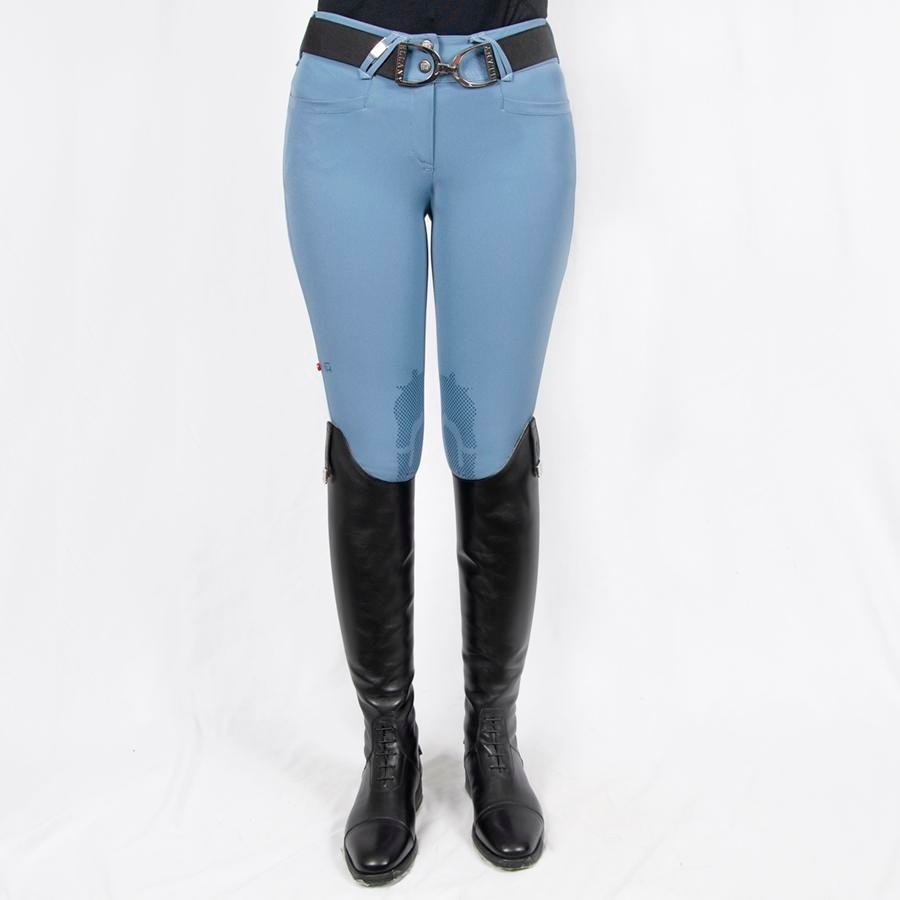 For Horses Ladies Remie Knee Patch Breech (Steel Blue) Ladies Breeches ...