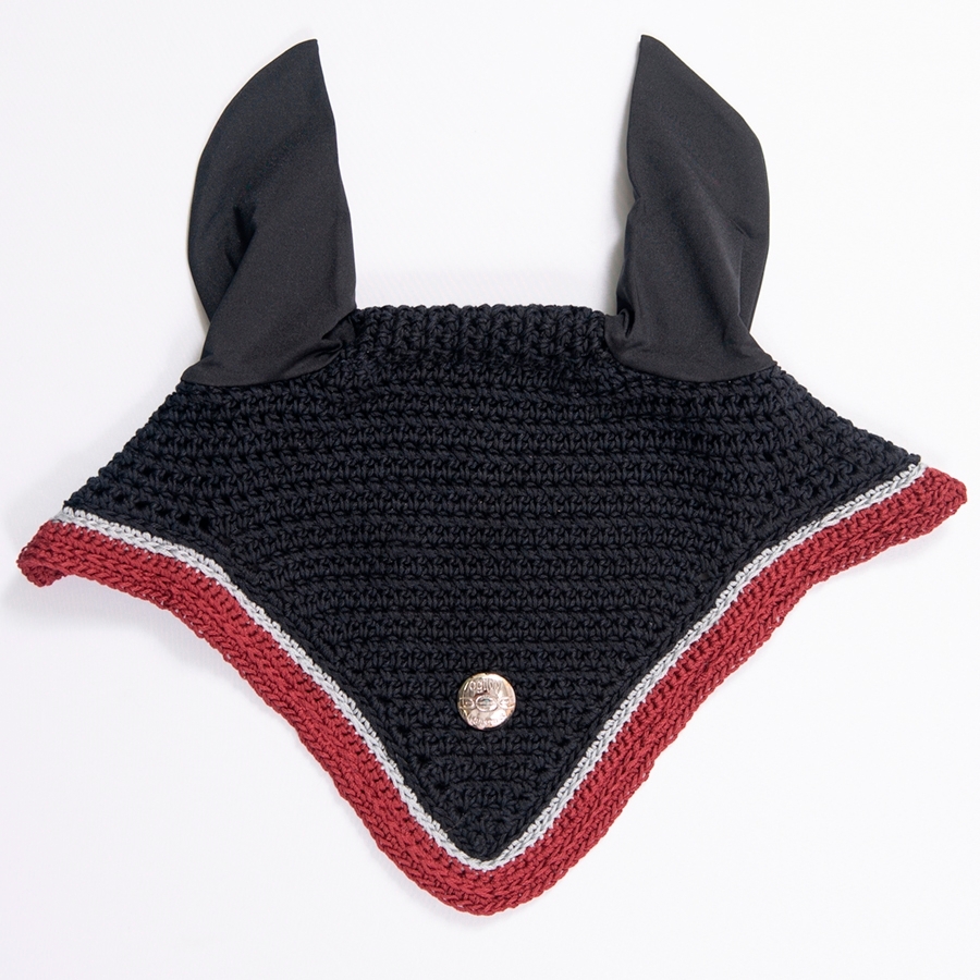 Ogilvy Equestrian Sharp V Bonnet (Black/Light Grey/Burgundy) Jumper ...