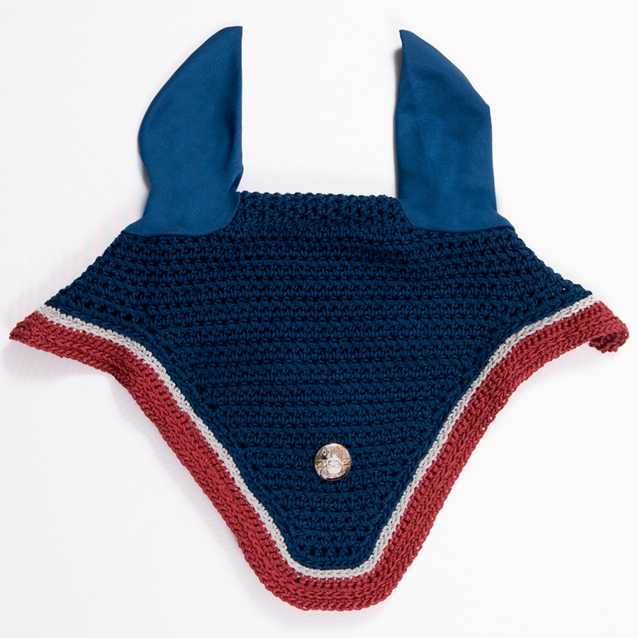 Ogilvy Equestrian Flat Bottom Bonnet (Navy/Silver/Burgundy) Jumper ...