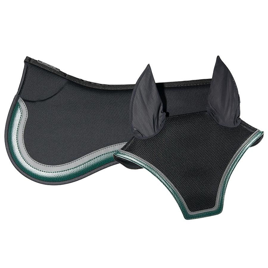 EquiFit Inc Custom Ear Bonnet (Black/Evergreen/Slate) Jumper Bonnets at ...