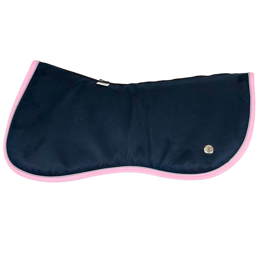 Ogilvy Equestrian Jump Half Pad Midnight Light Grey Pink Half Pads at Chagrin Saddlery Main
