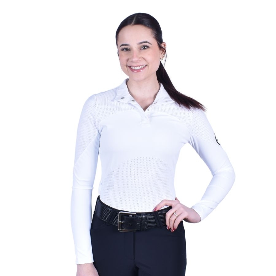 EQUESTRIANCLUB Ladies Ava Long Sleeve Show Shirt (White) Ladies Show ...