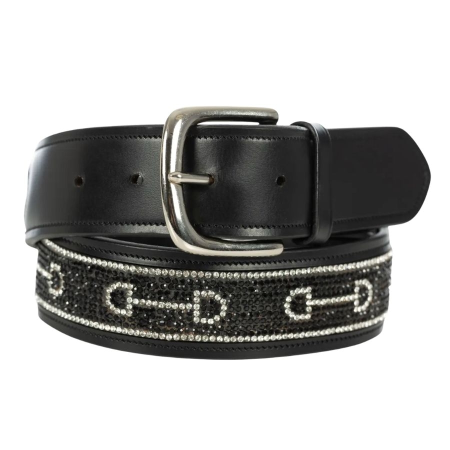 Equinavia Erika Crystal Bit Belt (Black/Silver) Belts at Chagrin ...