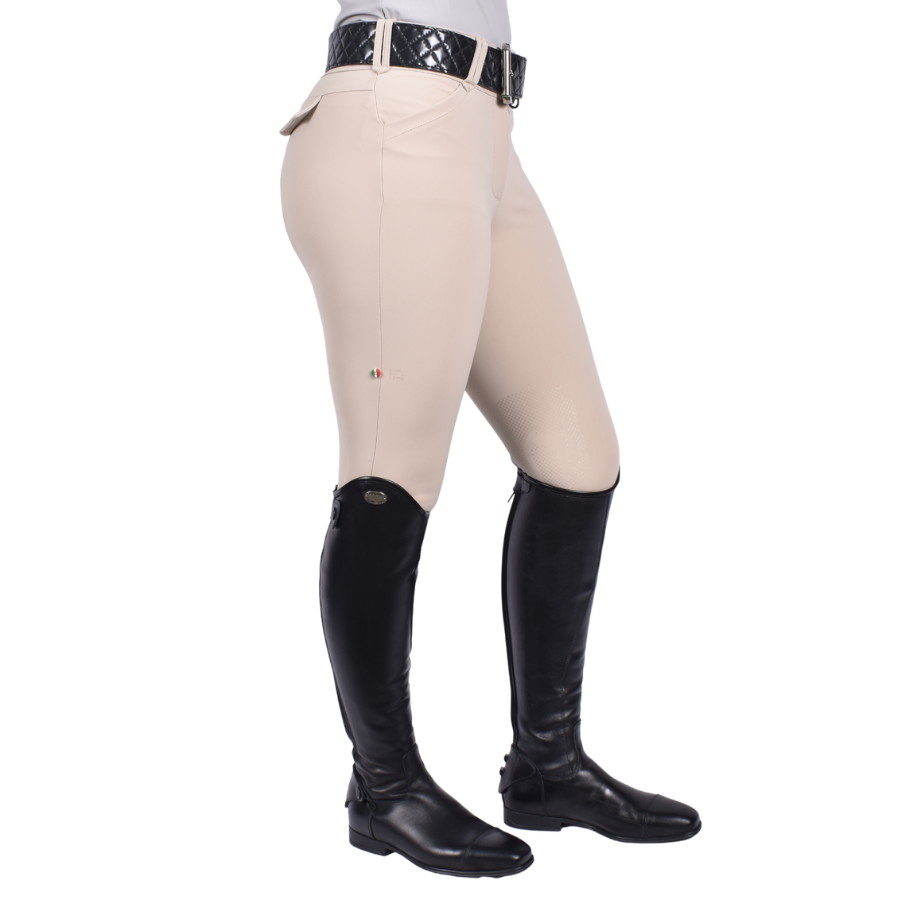 For Horses Ladies Ennie Knee Patch Comfort Breech (Light Tan) Ladies Breeches at Chagrin ...