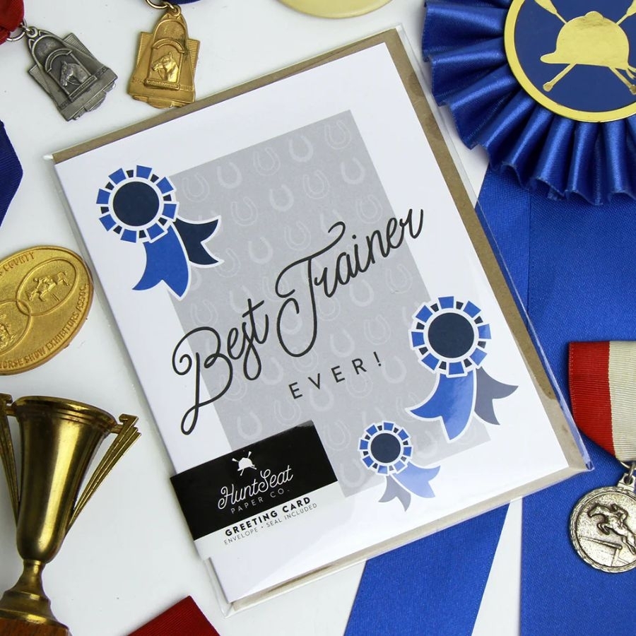 Hunt Seat Paper Just Greeting Cards (Best Horse Trainer Ever) Gifts For ...
