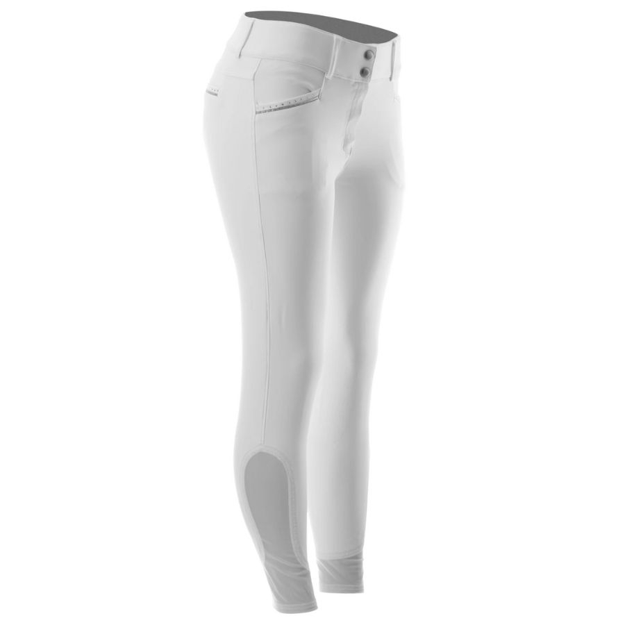Equinavia Ladies Victoria Silicone Knee Patch Breech (White) Ladies ...