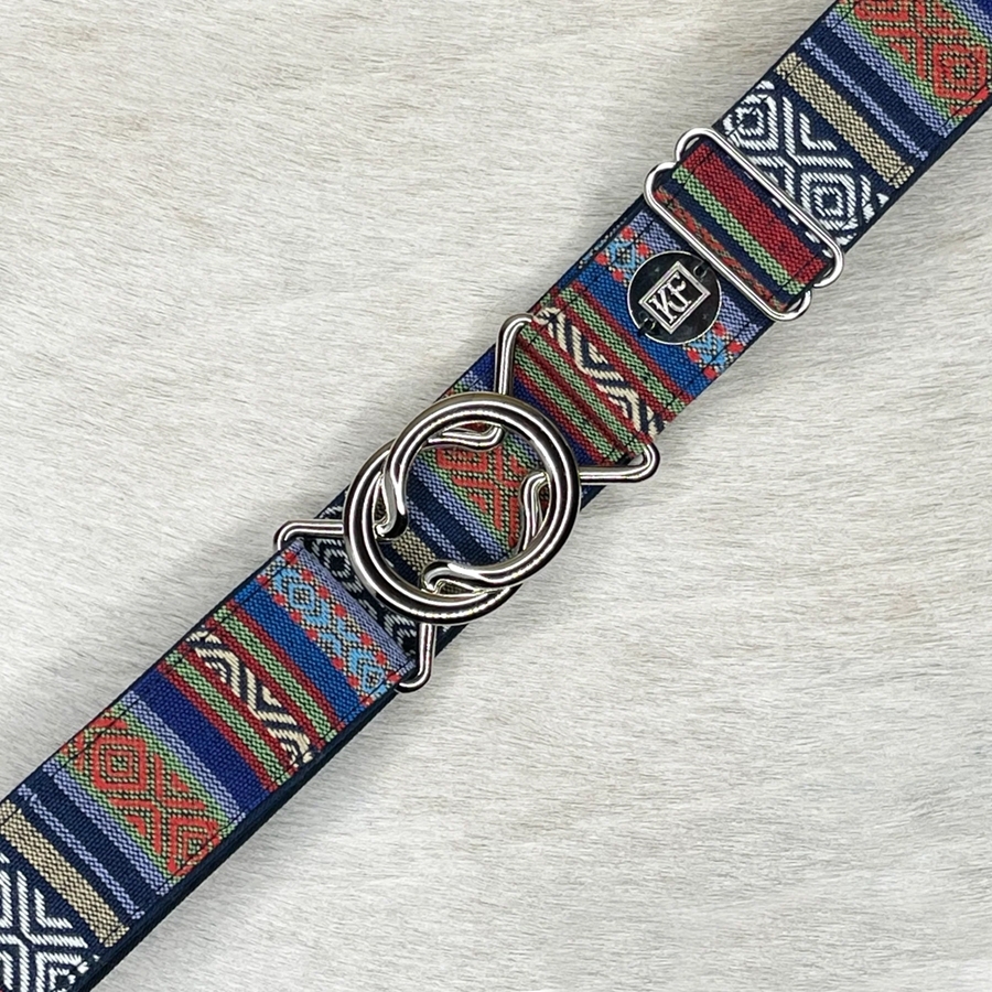 KF Belts Silver Interlocking Adjustable Belt (Peruvian Blue) Belts at ...