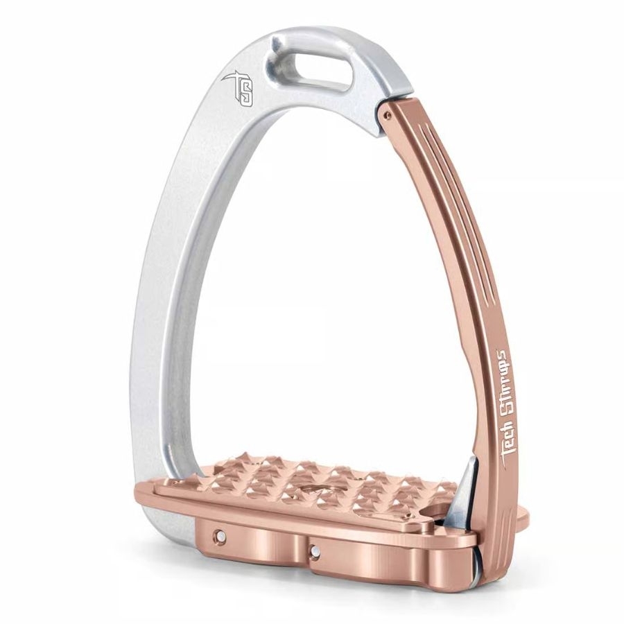 Tech Stirrups Venice Sloped EVO Safety Stirrups (Silver/Rose Gold ...