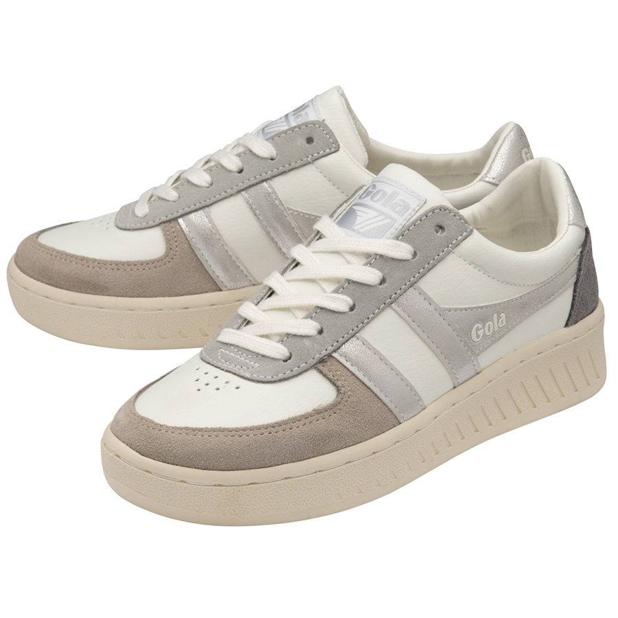 Gola Ladies Grandslam Quadrant Sneaker (Off White/Grey/Ash) Adult ...