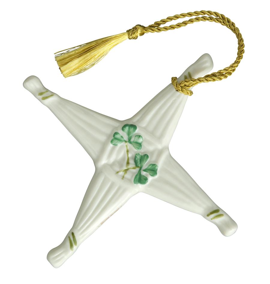 Belleek China St Brigid's Cross Ornament Christmas at Irish on Grand
