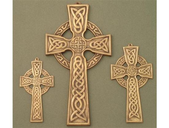 Irish Brass Medium Celtic Wall Cross IHS in center Religious at Irish ...
