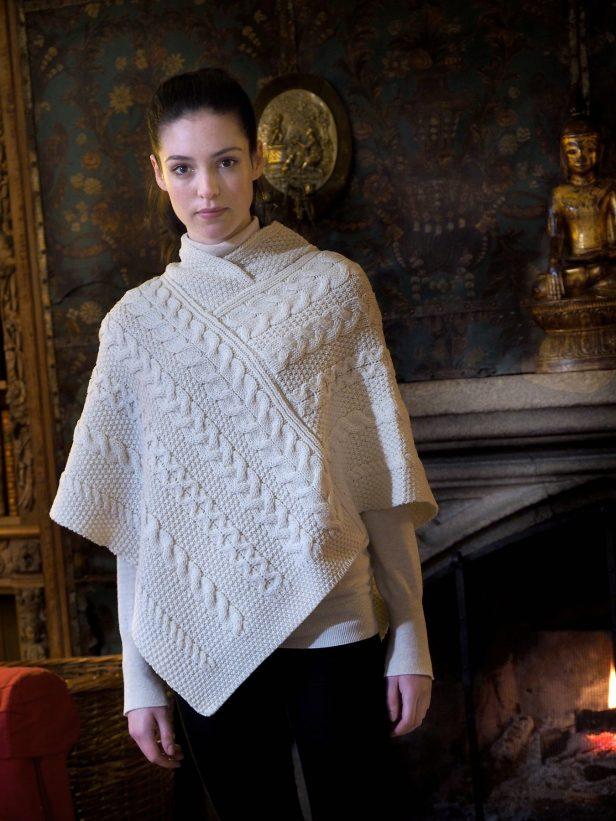Aran Craft Aran Cape (Natural) Clothing Capes Shawls at Irish on Grand