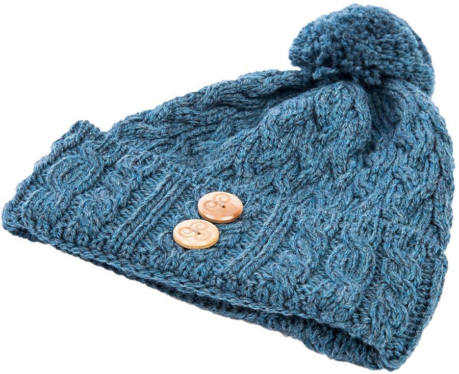 Aran Woollen Mills Irish Knit Hat (Irish Sea) Clothing Caps Hats at ...