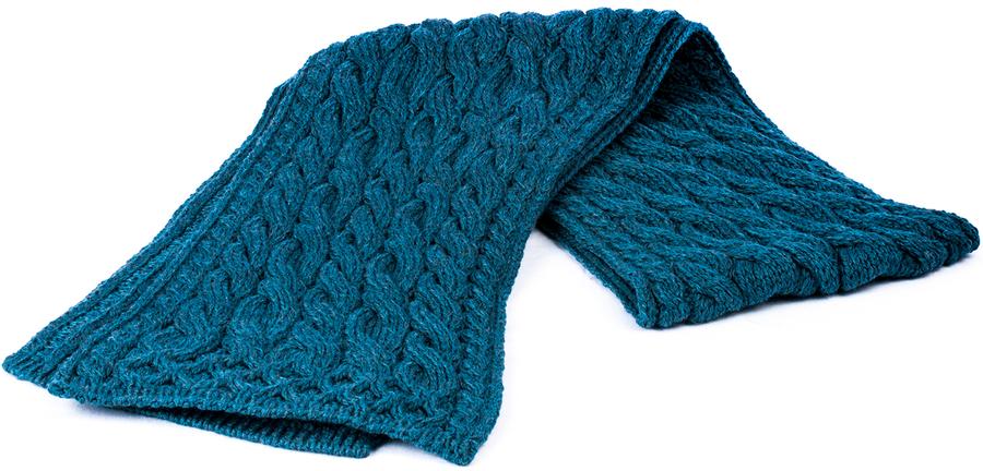 Aran Woollen Mills Aran Scarf (Blue) Clothing Accessories at Irish on Grand