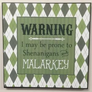 BOE Irish Warning Sign For Wall Blessings Wall Hanging at Irish on Grand
