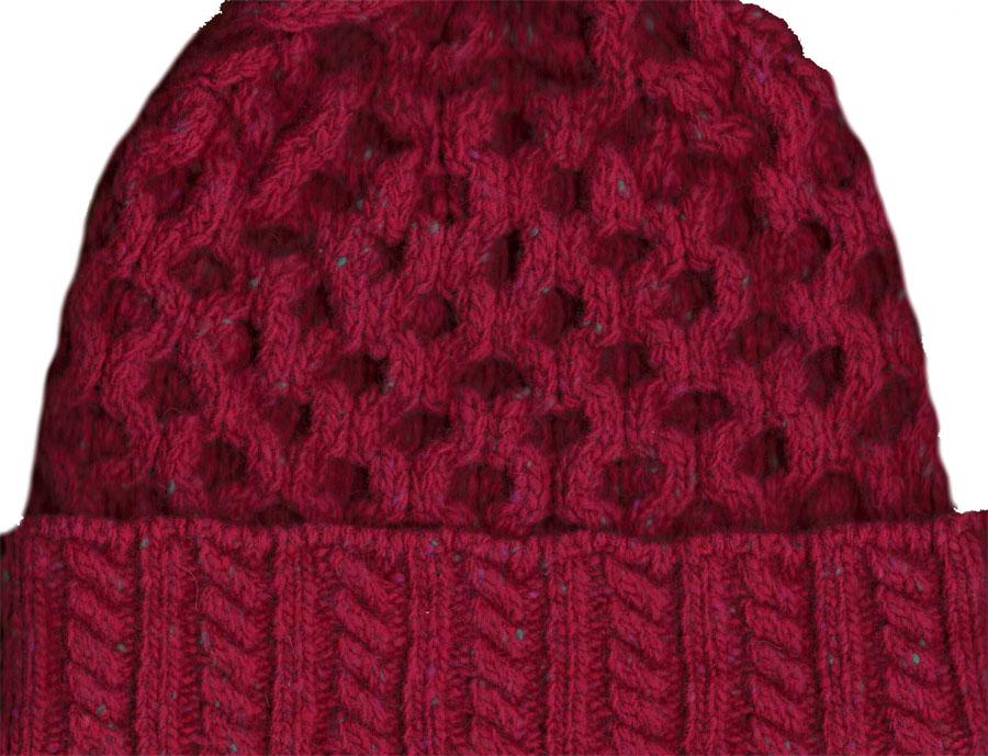 Irelands Eye Knitwear Luxe Aran Hat (Bramble Berry) Clothing Caps Hats ...