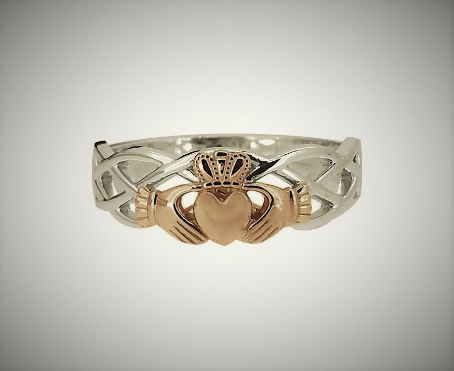 Facet Jewelry White Gold Two Tone Claddagh Celtic Ring Jewelry Rings at ...