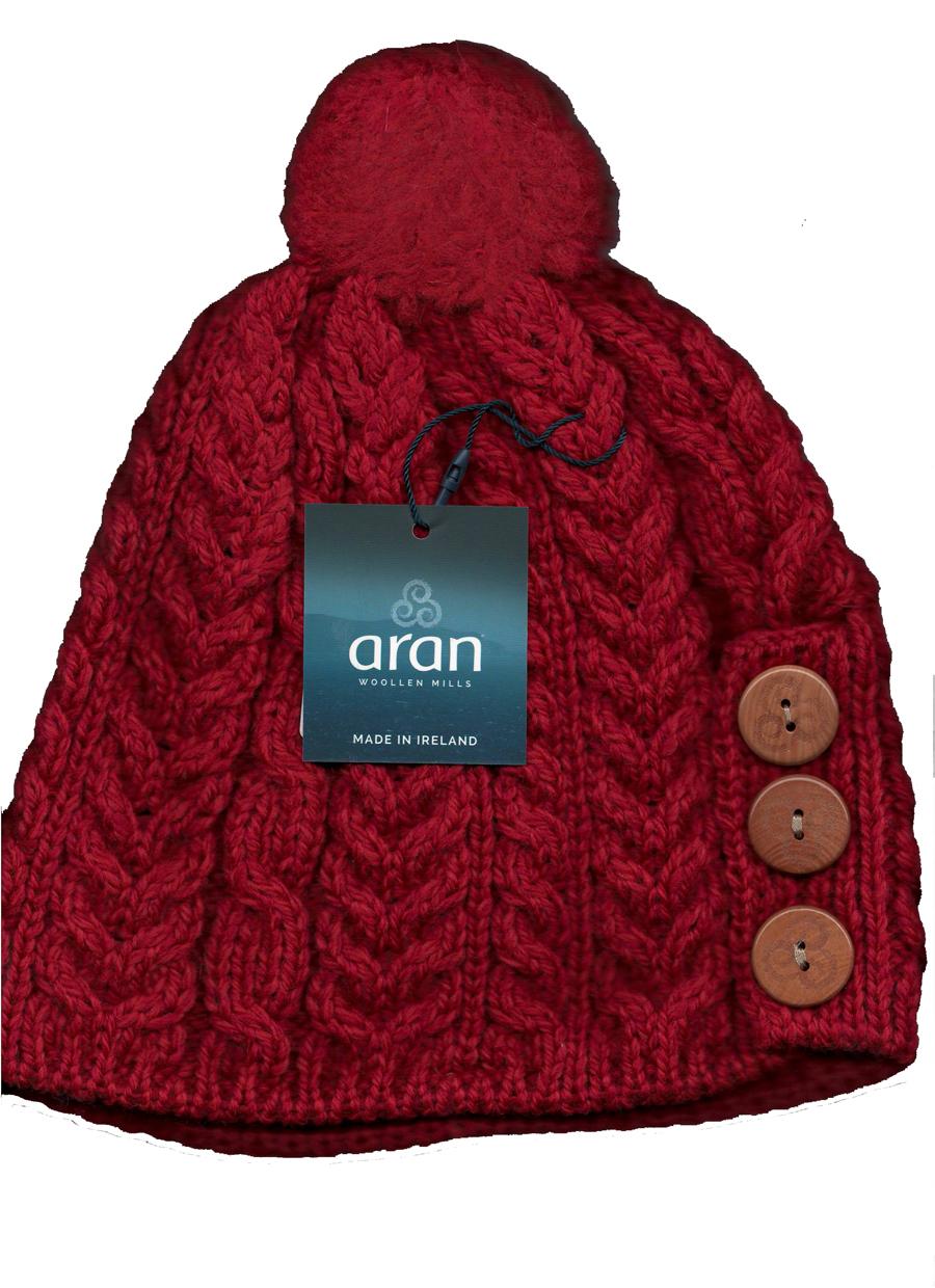 Aran Woollen Mills Aran Hat (Chilli Pepper) Clothing Caps Hats at Irish ...