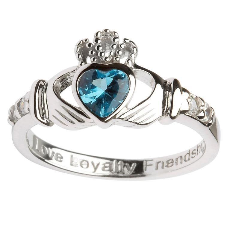 Shanore December Birthstone Claddagh Ring Jewelry Rings at Irish on Grand