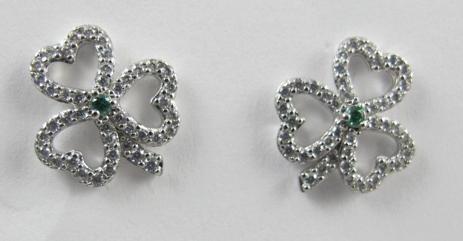 Fado Jewelry Shamrock Earrings with Emerald and Pave CZ Jewelry ...
