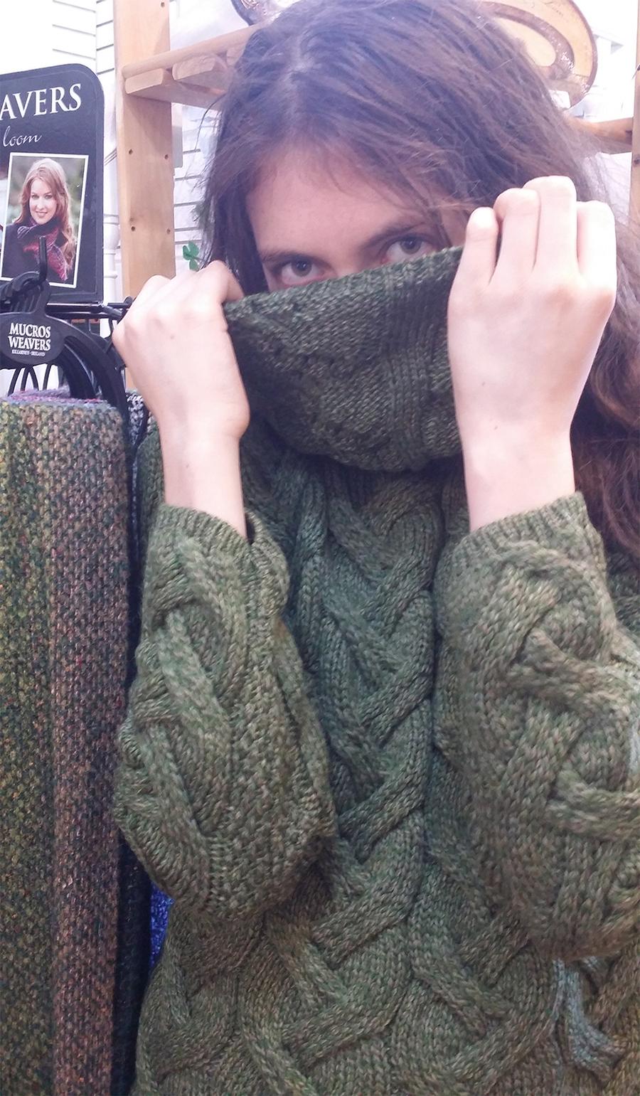 Aran Woollen Mills Green Irish Sweater Clothing Knitwear at Irish on Grand