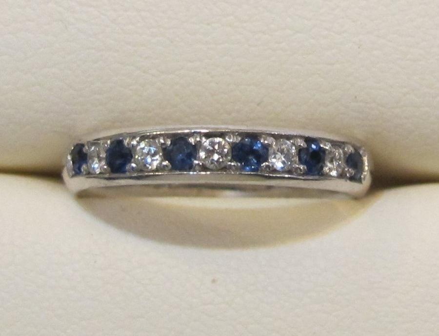 Facet Jewelry 14k White Gold Diamond and Sapphires Jewelry Rings at ...