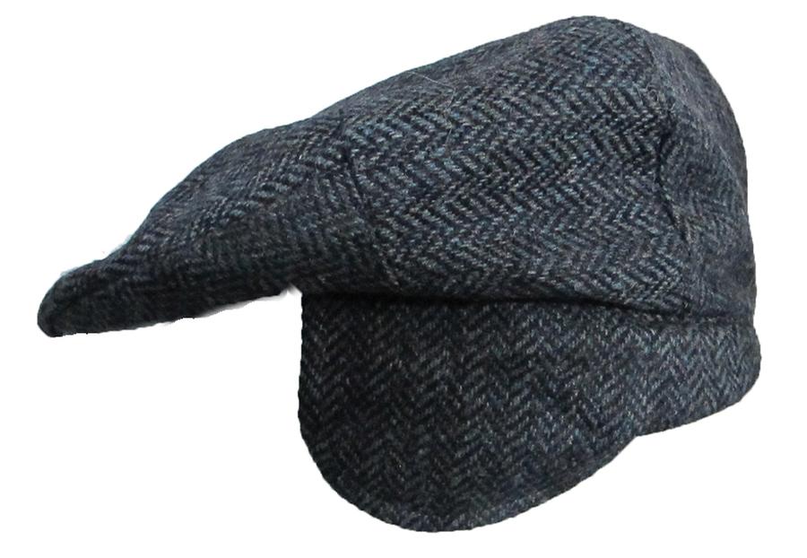 Hanna Hats Blue Herringbone Cap with Flaps Clothing Caps Hats at Irish ...