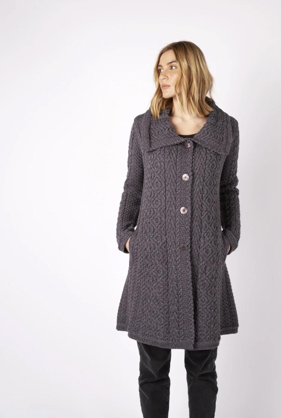 Irelands Eye Knitwear Aran Buttoned Coat Clothing Knitwear at Irish on ...