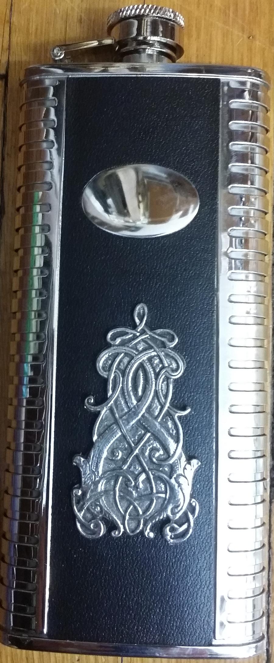 Mullingar Pewter Irish Whiskey Flask (Celtic Dragon) Flasks at Irish on ...