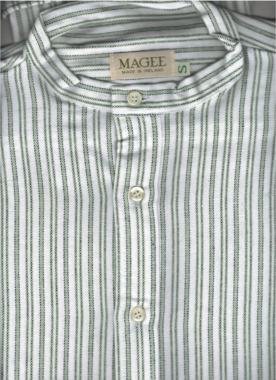 Magee Clothing Irish Grandfather Shirt (Green Stripe) Clothing Tops at ...