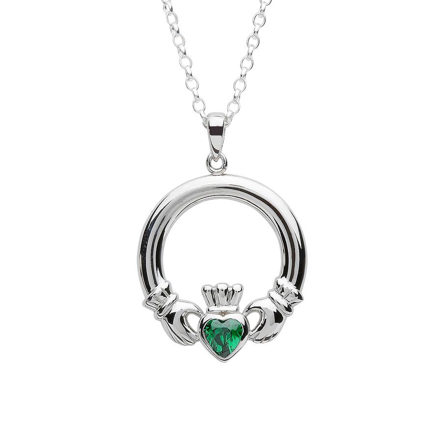 Fado Jewelry Claddagh Pendant with Emerald CZ Jewelry Pendants ...