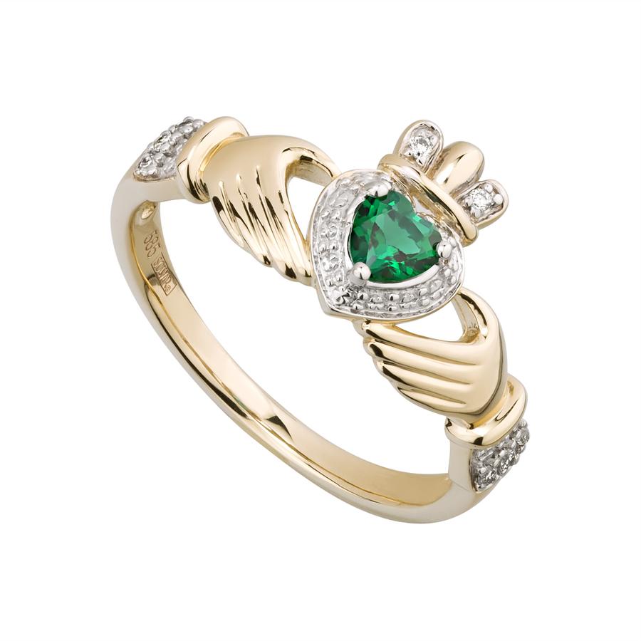 Solvar Jewelry Claddagh Ring with Diamonds Jewelry Rings at Irish on Grand