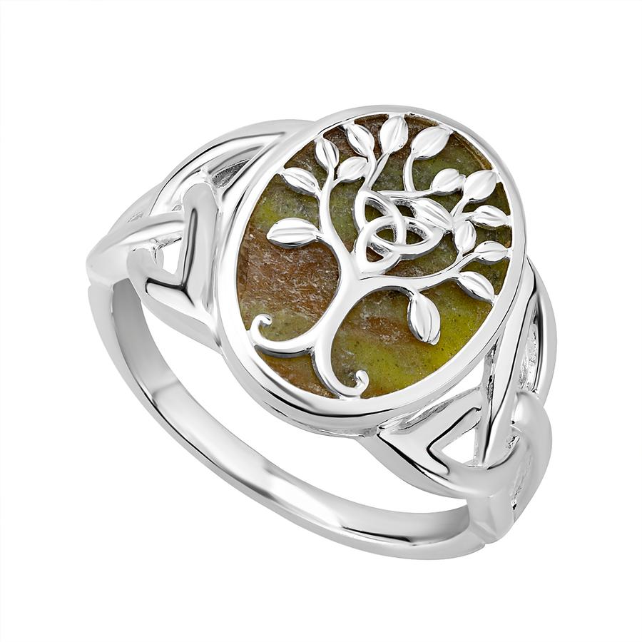 Solvar Jewelry Connemara Marble Tree of Life Ring Jewelry Rings at ...