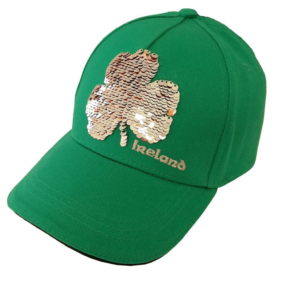 Irish Traditional Craft Sequin Shamrock Kids Ball Cap Clothing Caps ...