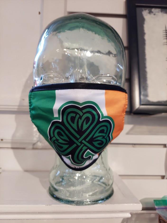 RIN Tri Colour Celtic Shamrock Mask Clothing Face Mask at Irish on Grand
