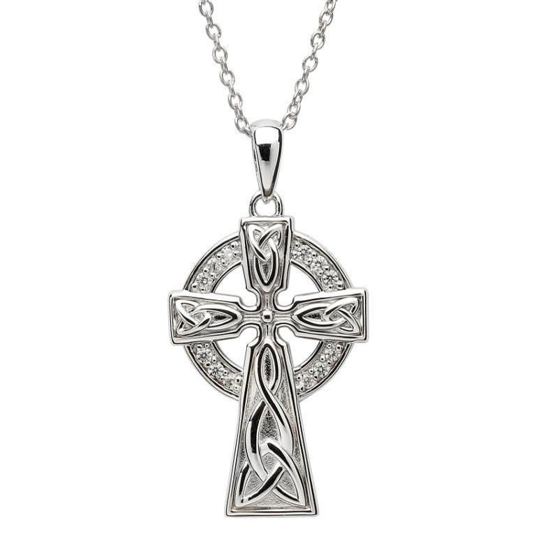 Shanore Trinity Knot Celtic Cross Pendant Jewelry Crosses at Irish on Grand