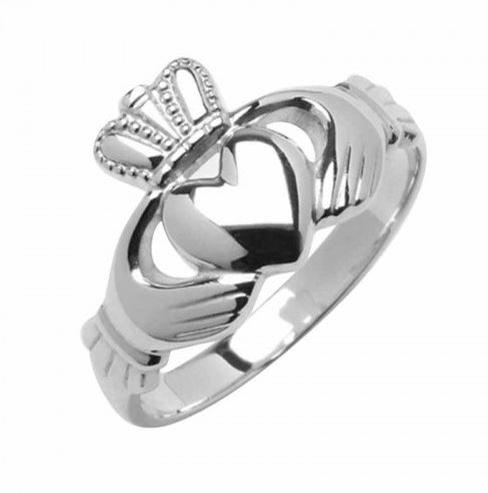 Fado Jewelry White Gold Claddagh Maids Ring Jewelry Rings at Irish on Grand