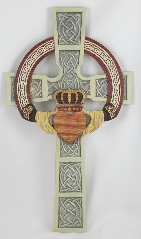 C.ART Claddagh Wall Cross Religious at Irish on Grand