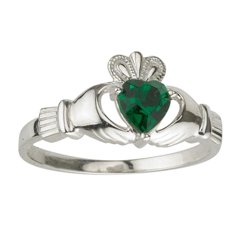Solvar Jewelry Sterling Silver Claddagh Birthstone May Jewelry Rings at ...